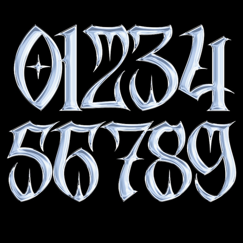 3D Silver Gothic Font SVG PNG, Alfabeto gótico, letras góticas, fuente ...