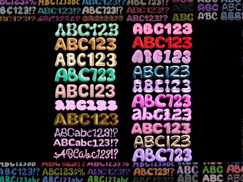 Bubble Font SVG & PNG Bundle 100 Sets - Bubbly Letters, Chunky Font ...