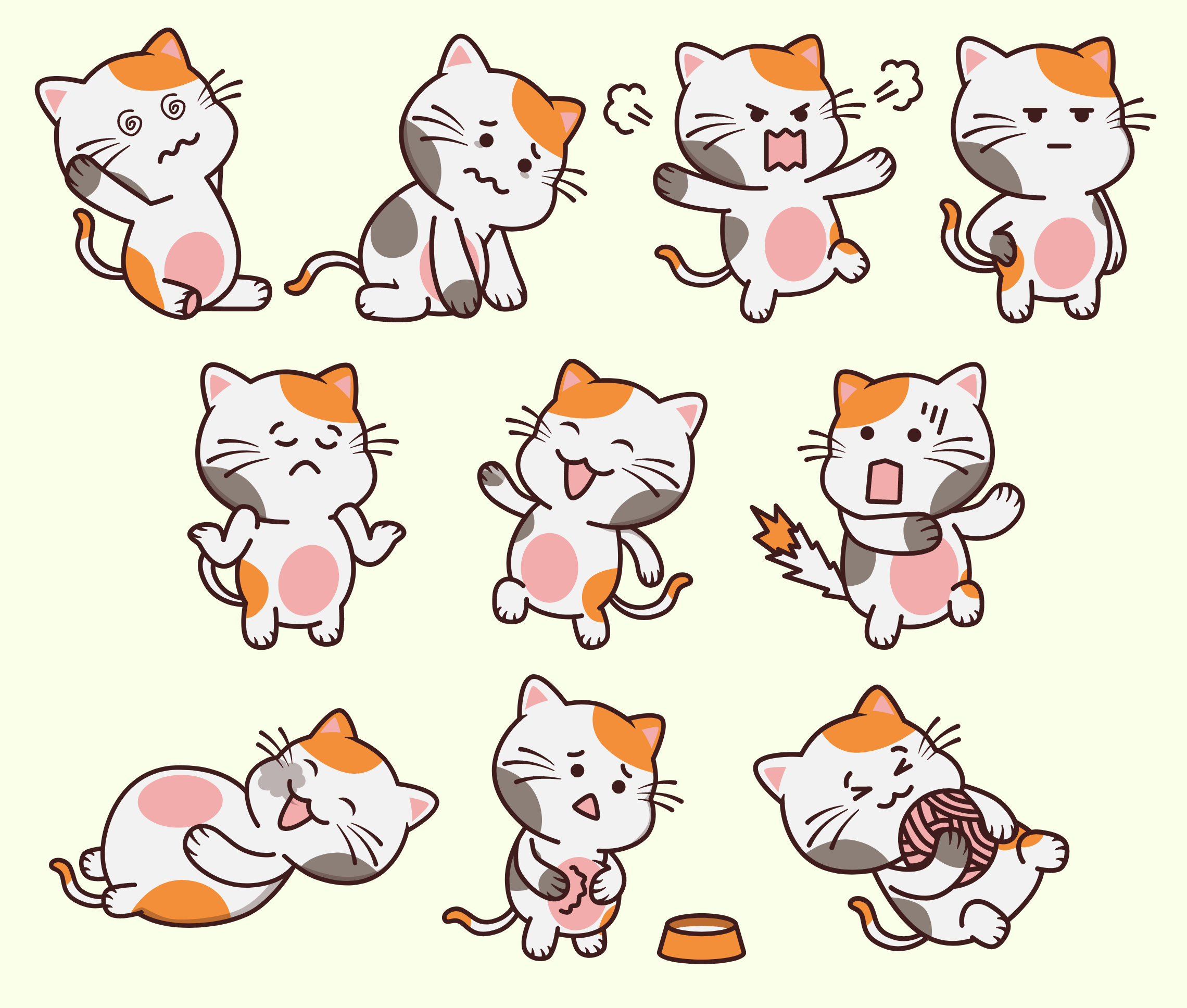 18 Cute Kitten Clipart Bundle SVG PNG JPG Kawaii Kitten Baby Kitten ...