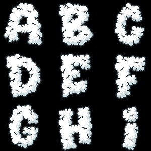 3D Clouds Letters Font PNG SVG, Cloud Letters, 3D Cute Playful Letters ...