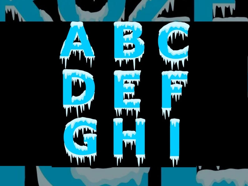 Frozen Ice Letters Font: 3D Alphabet PNG SVG Bundle - Etsy