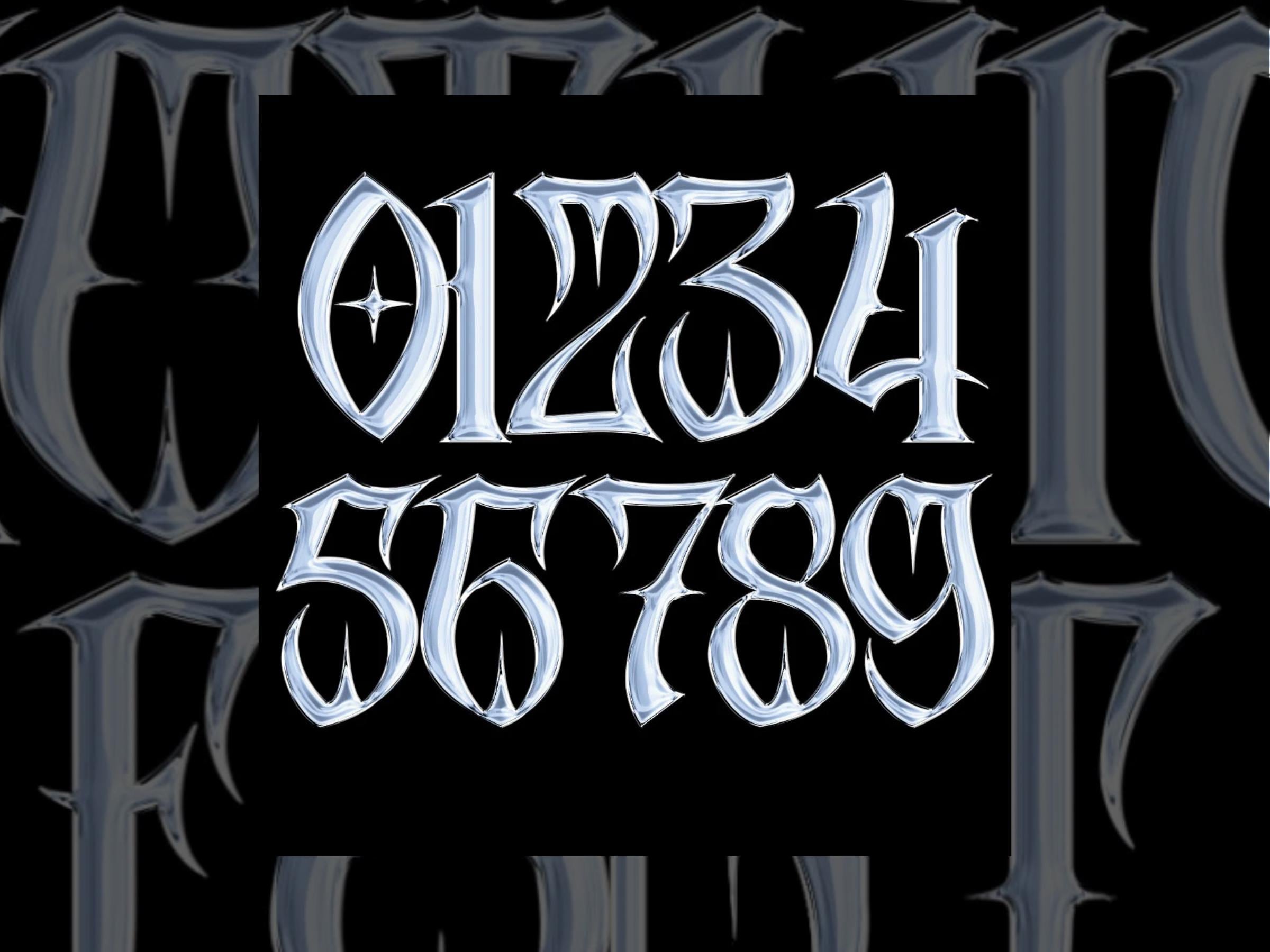 Silver Gothic Font: Metallic Alphabet SVG PNG (digital Download) - Etsy
