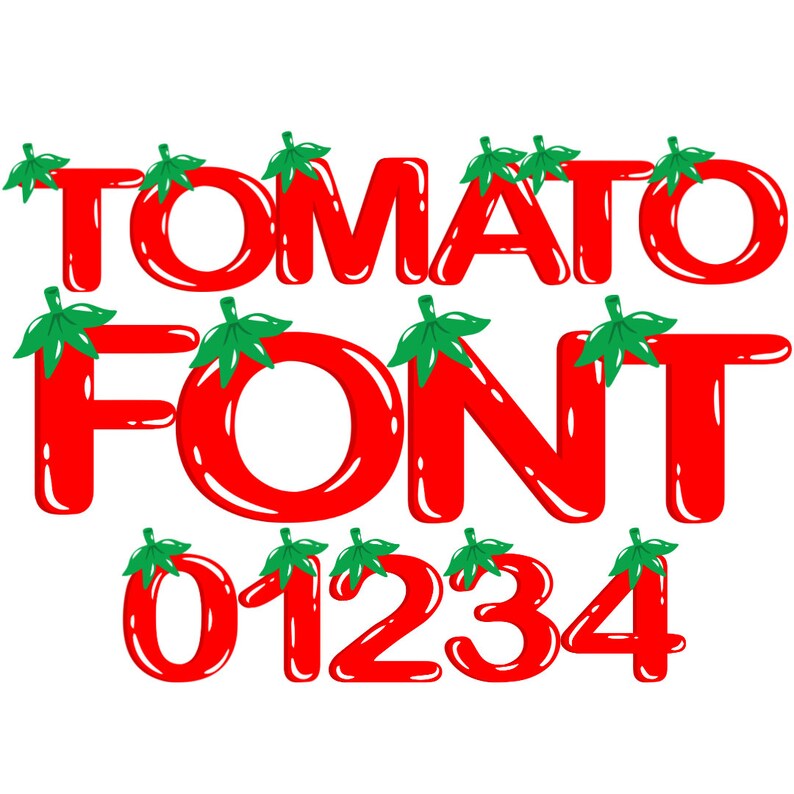 Tomato Letters Font PNG SVG, Vegetable Letters, 3D Cute Playful Letters ...