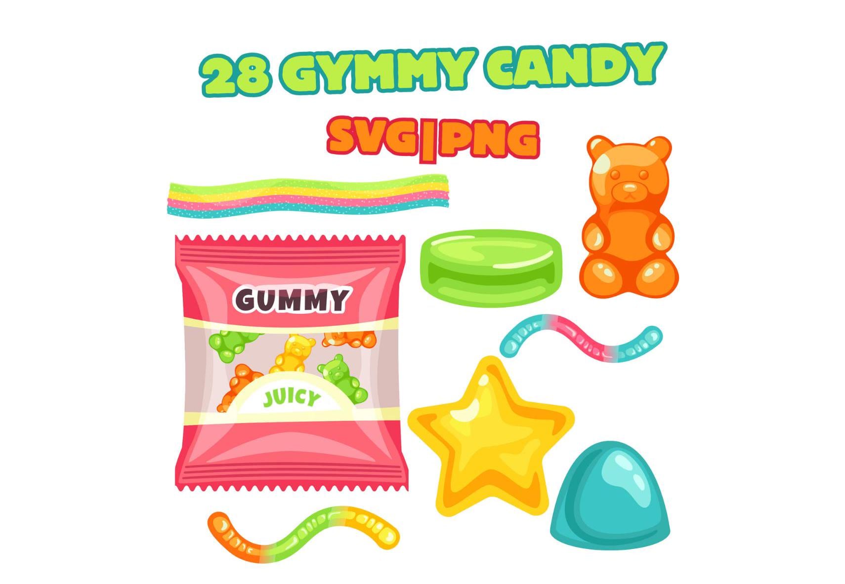 Gummy Candy Clipart Bundle: Sweets Stickers, Digital Design (SVG, PNG ...
