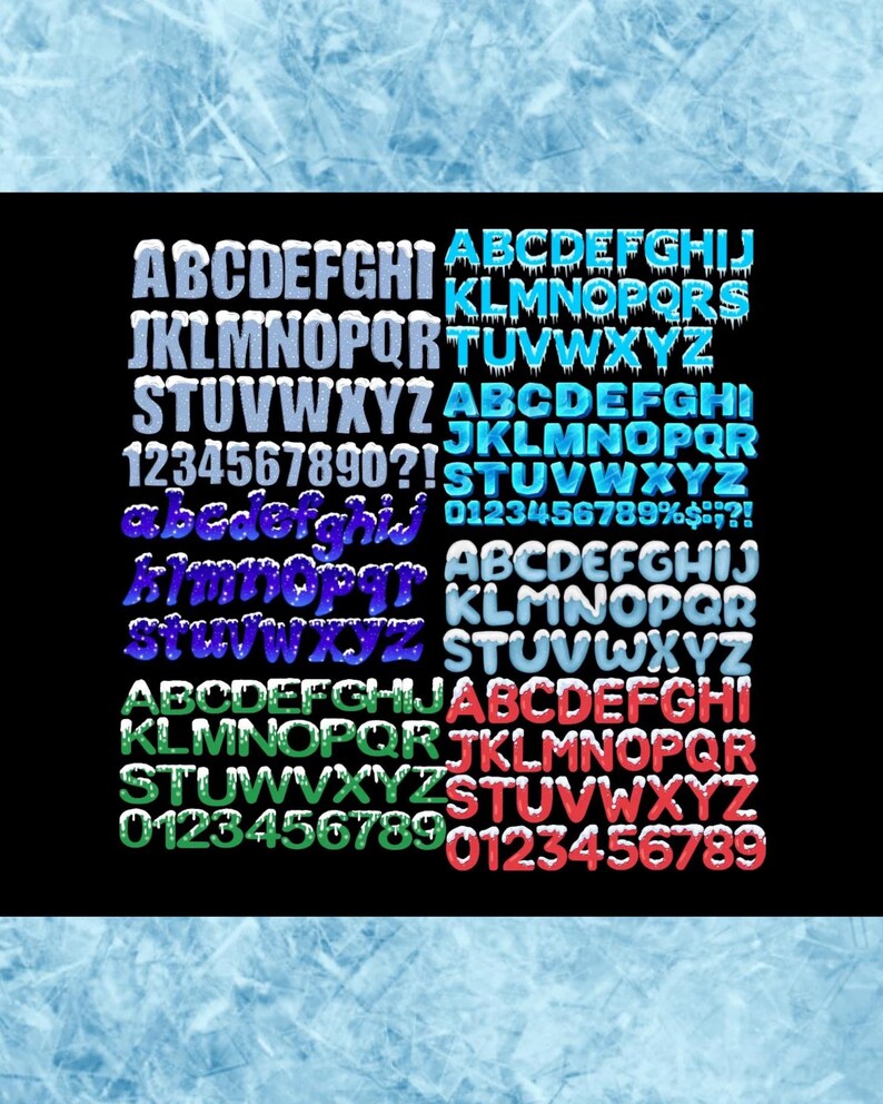 Ice Snow Font Bundle: 3D Winter Alphabet (PNG, SVG) - Etsy