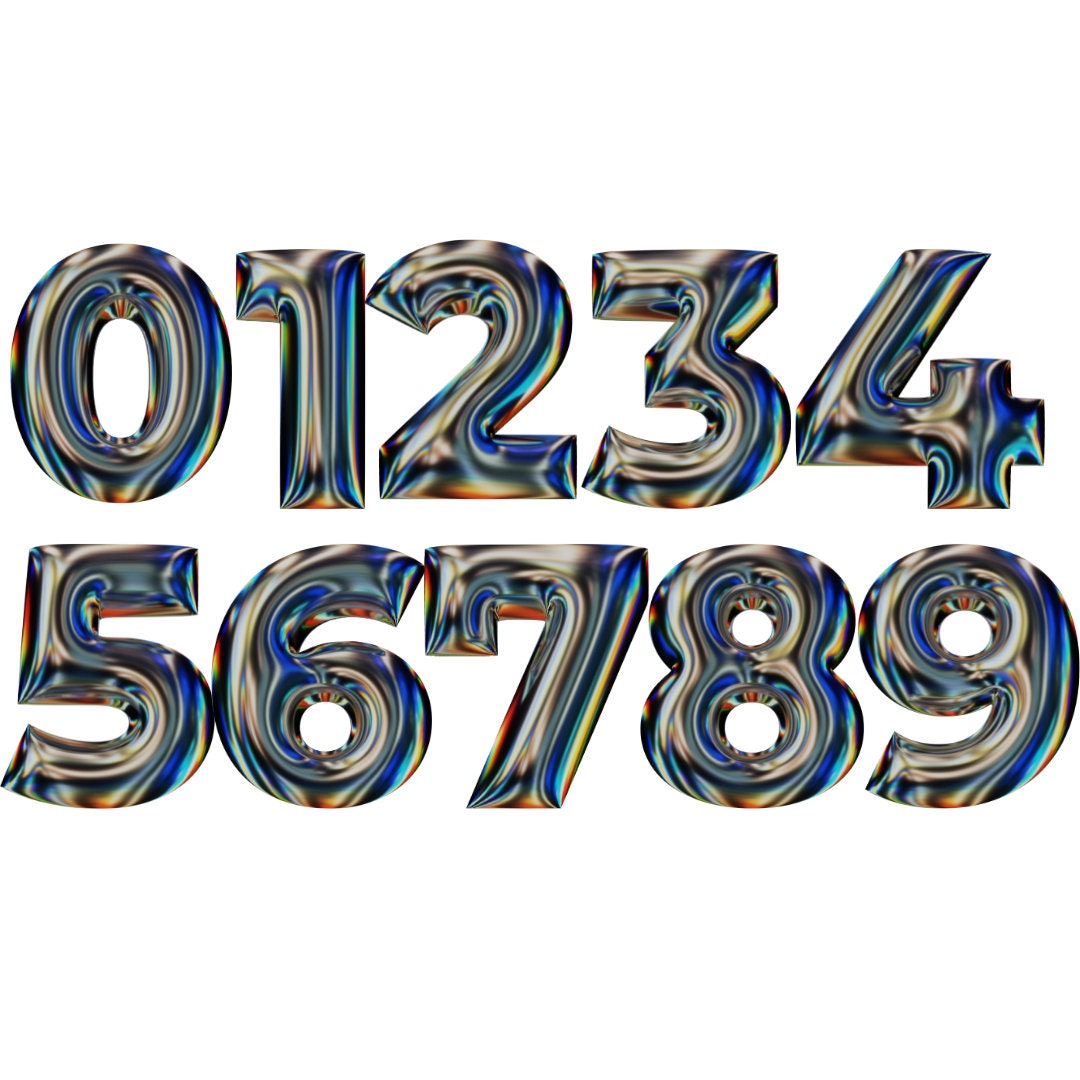 3D Black Chrome Font PNG SVG, Chrome Letters, Shiny Letters, Metallic ...