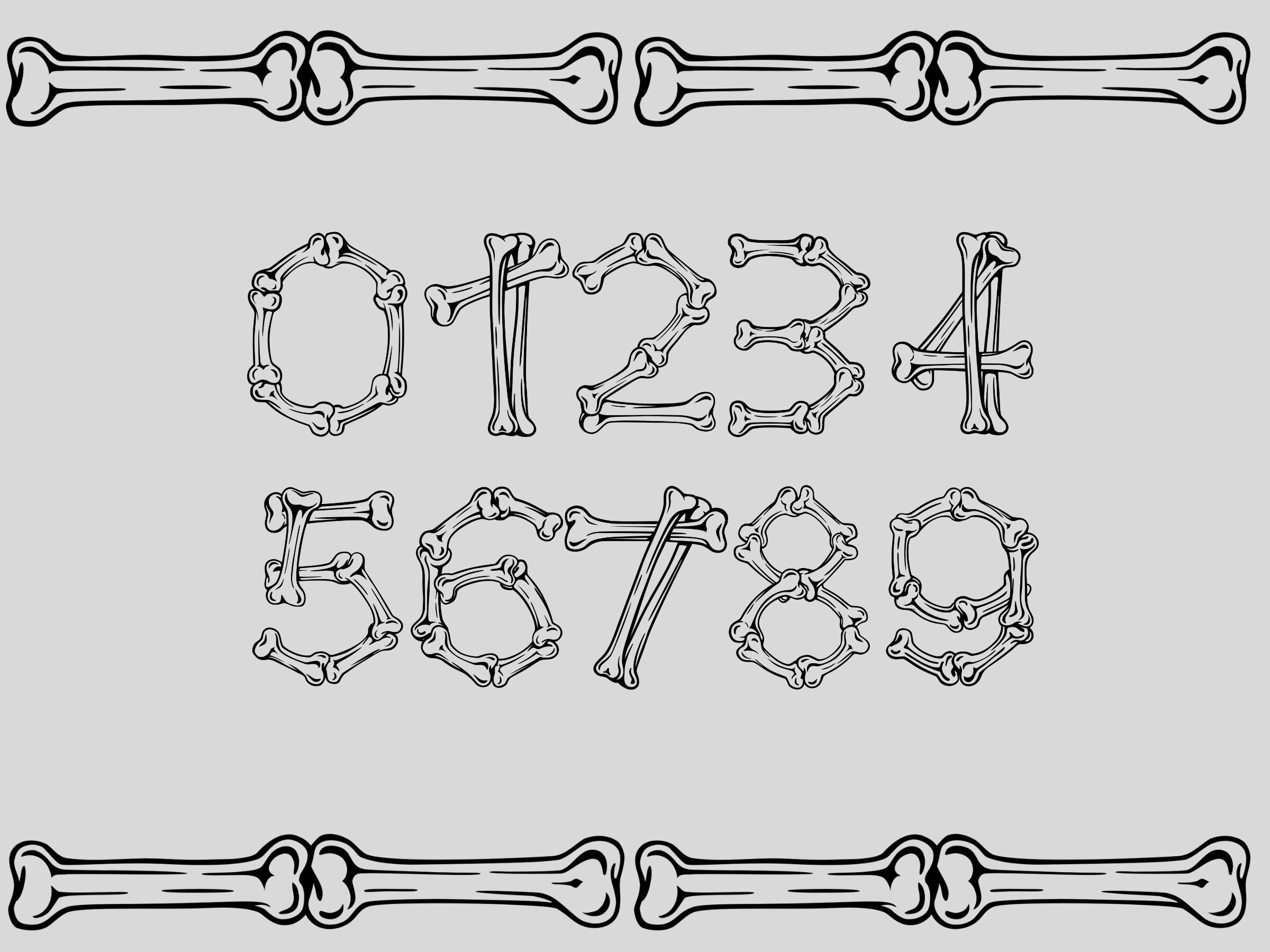 Bones Font: Spooky Halloween Letters, Numbers, Punctuation (PNG SVG) - Etsy