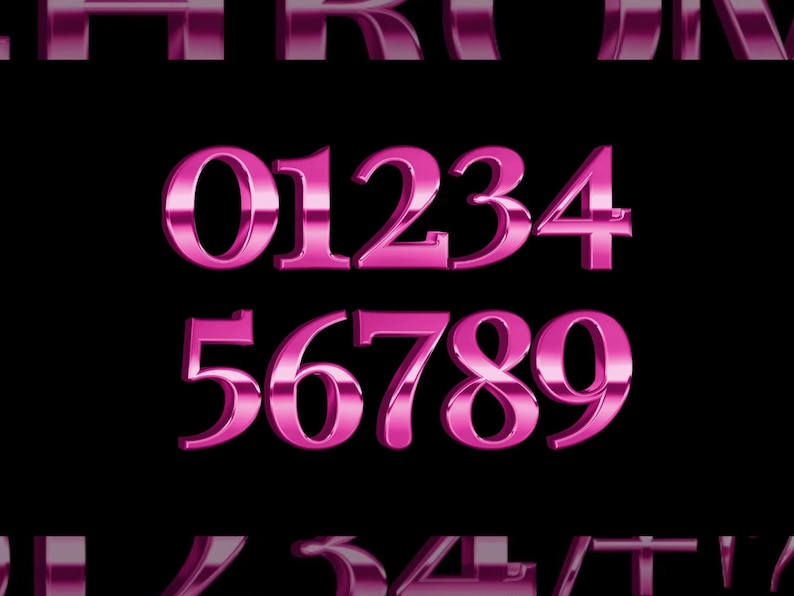 3D Pink Chrome Letters Metallic Font PNG SVG, Chrome Pink Letter ...
