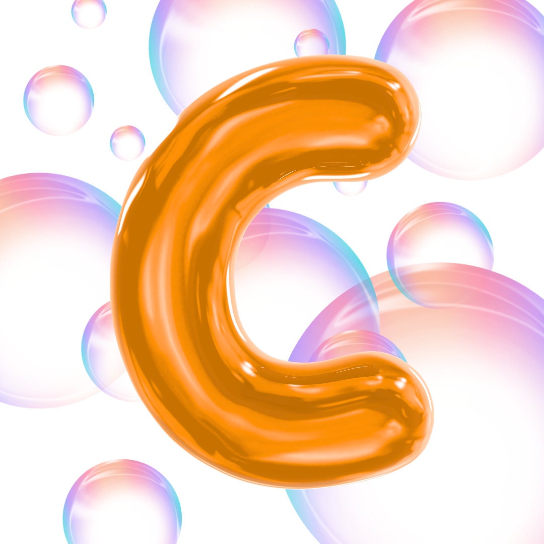 3D Bubble Letters Orange Font PNG SVG, Orange Bubbly Letter, Summer ...