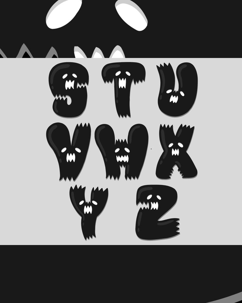 Spooky Ghost Font: Scream Halloween Letters (PNG SVG) - Etsy