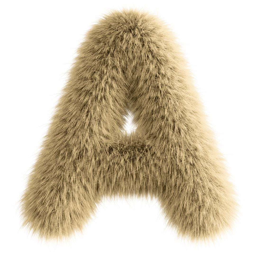 3D Beige Fur Font PNG SVG, Fluffy Letters, Fluffy Font, Teddy Bear ...