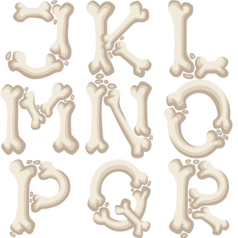 3D Bones Letters Font PNG SVG, Halloween Letters, Spooky Font, Horror ...