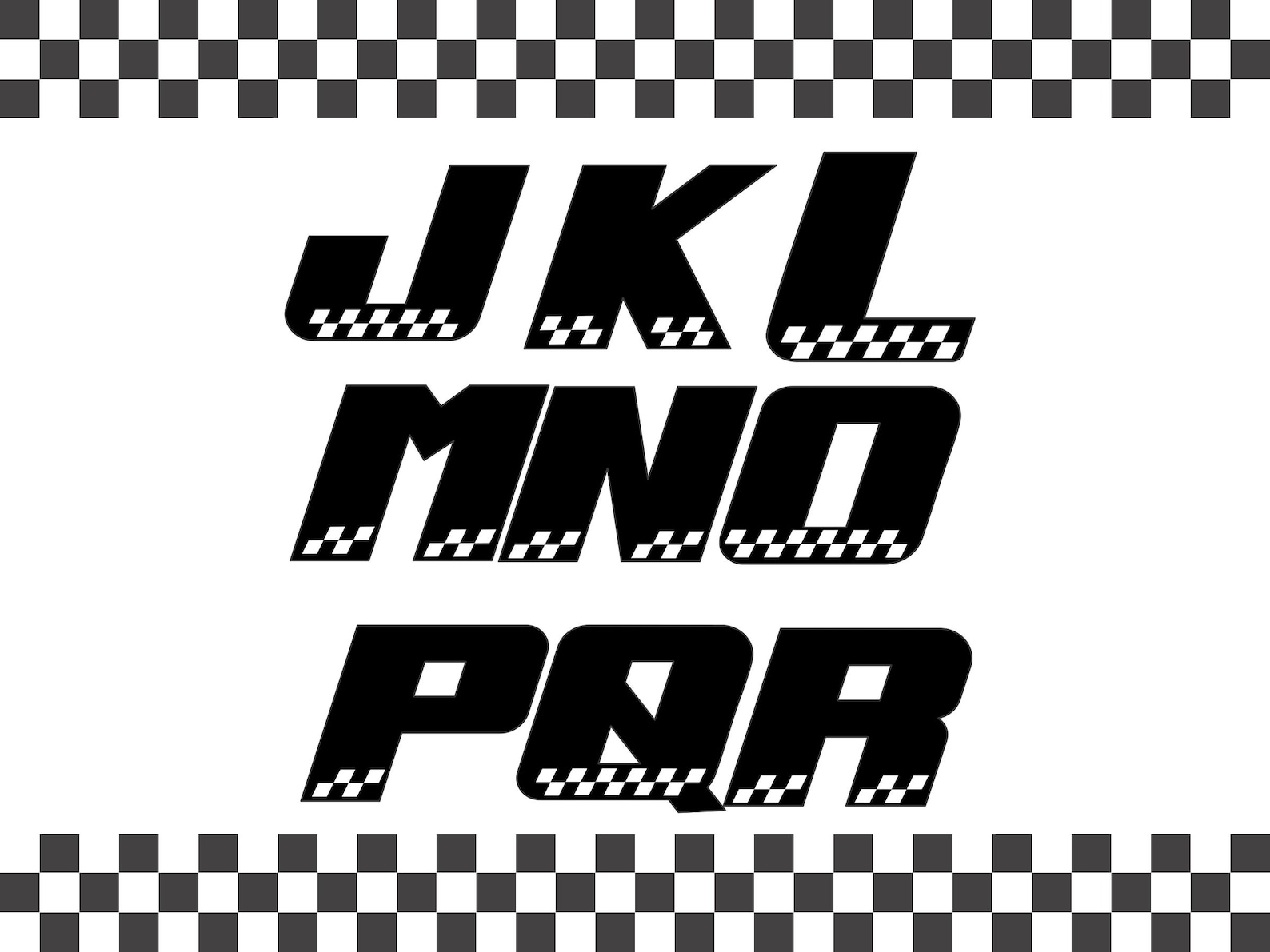 Checkered Sport Racing Font: SVG PNG Alphabet (digital Download) - Etsy