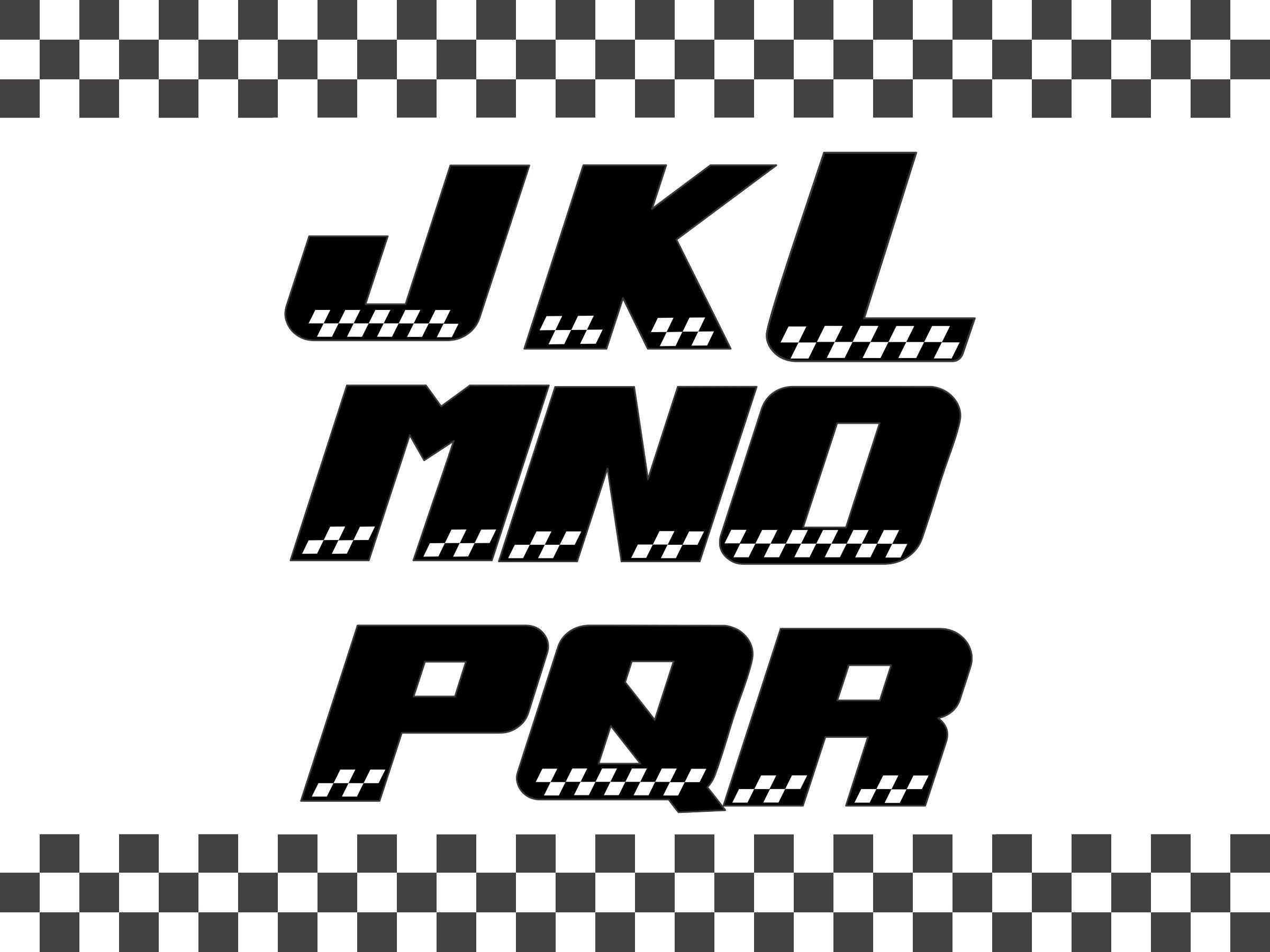 Checkered Sport Racing Font: SVG PNG Alphabet (digital Download) - Etsy