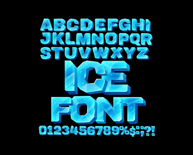 3D ICE Letters Font PNG SVG, Frozen Alphabet, 3D Frozen Letters Bundle ...