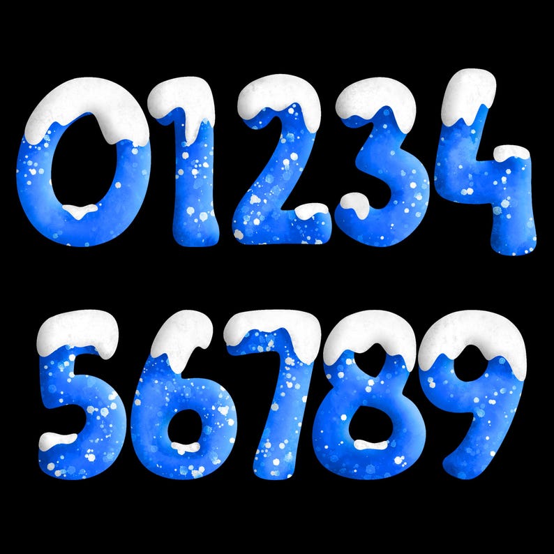 Winter Snow Watercolor Letters Font PNG SVG, Frozen Alphabet, 3D Frozen ...