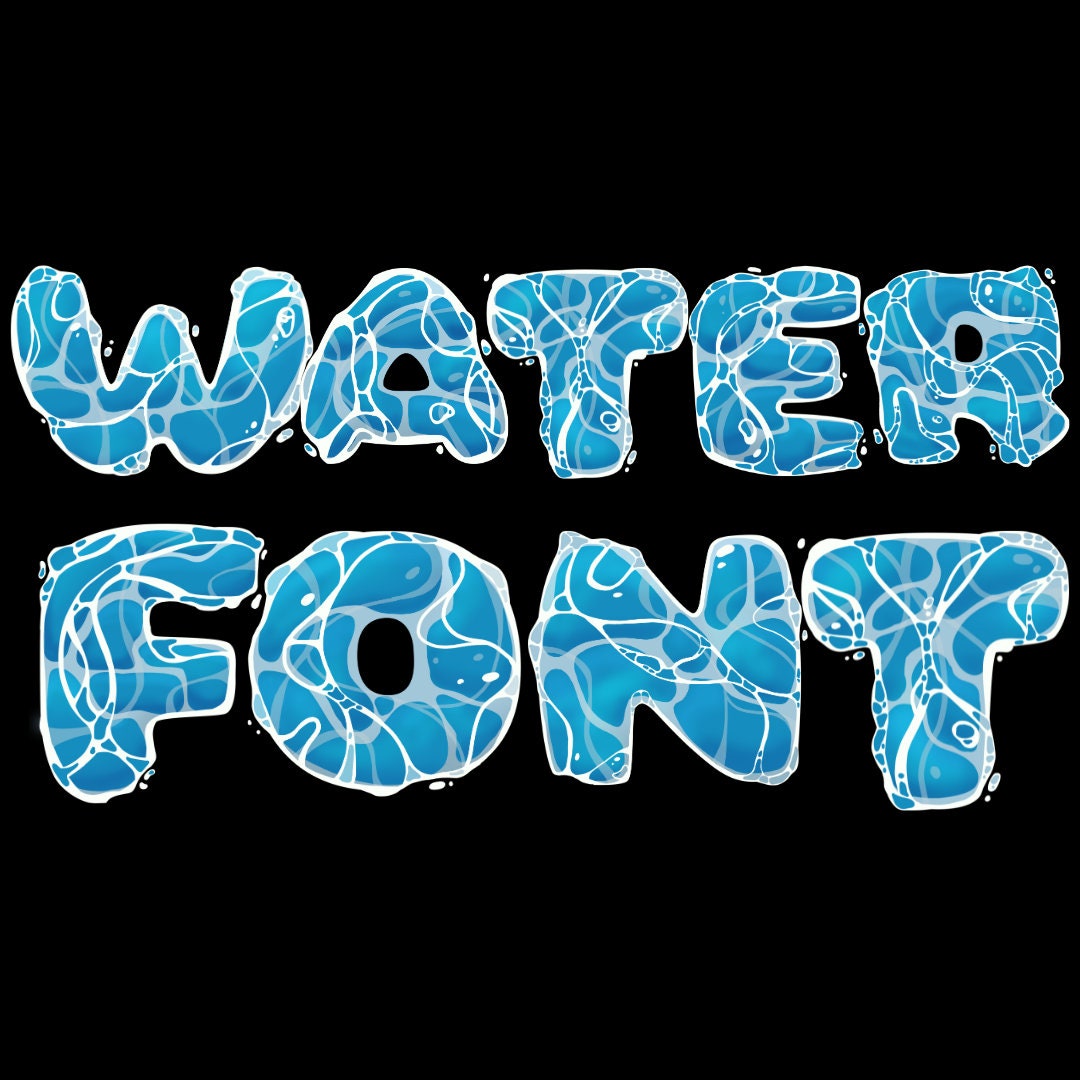 3D Water Letters Font PNG Svg,licuid, 3D Water Letters Bundle for Cricut, Canva and Adobe, Fruit ...