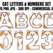 Cute A-Z Letters & Numbers Clipart Set SVG PNG JPG, Cat Alphabet ...
