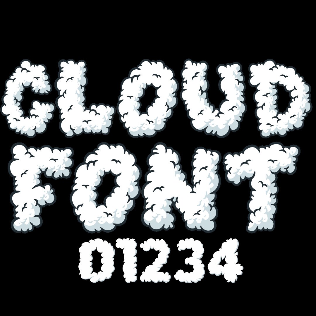 3D Clouds Letters Font PNG SVG, Cloud Letters, 3D Cute Playful Letters ...