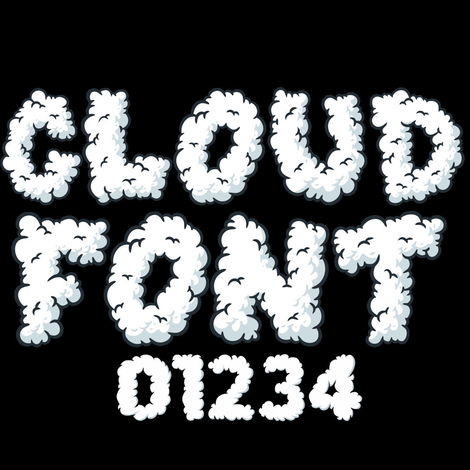 3D Clouds Letters Font PNG SVG, Cloud Letters, 3D Cute Playful Letters ...