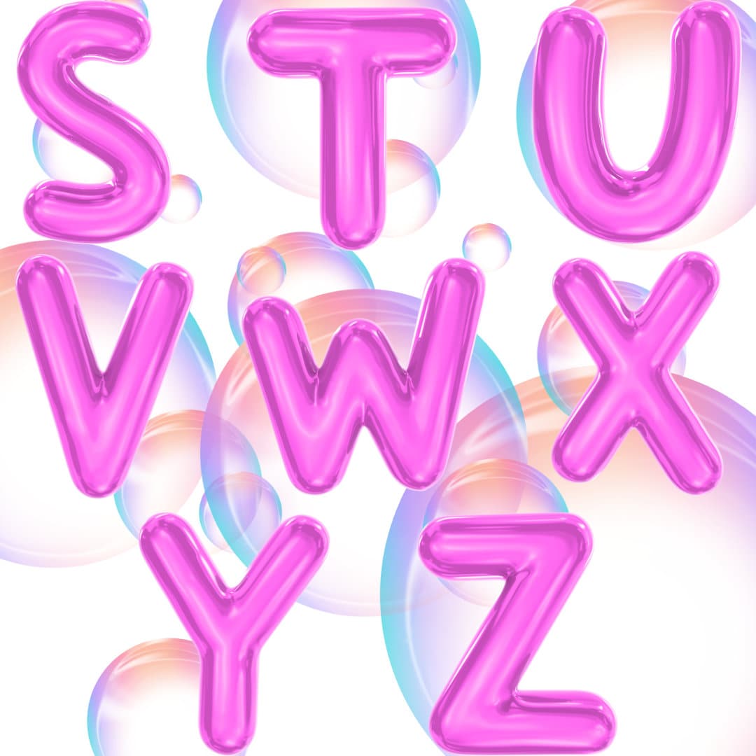 3D Bubble Letters Hot Pink Font PNG SVG, Pink Bubbly Letter, Summer ...