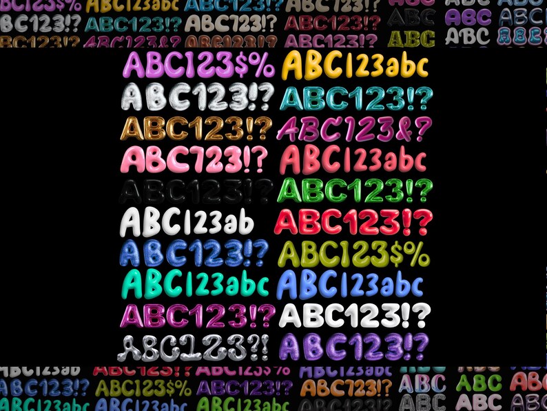 Bubble Font SVG & PNG Bundle 100 Sets - Bubbly Letters, Chunky Font ...