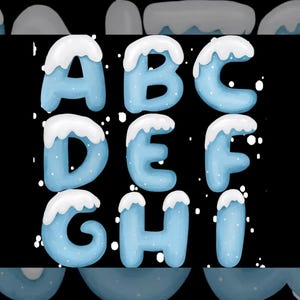 Winter Snow Letters Font: Watercolor Frozen Alphabet (PNG, SVG) - Etsy
