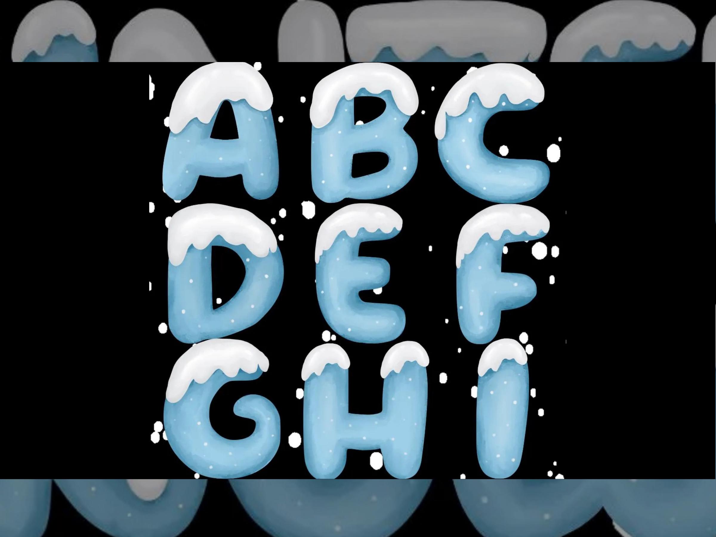 Winter Snow Letters Font: Watercolor Frozen Alphabet (PNG, SVG) - Etsy