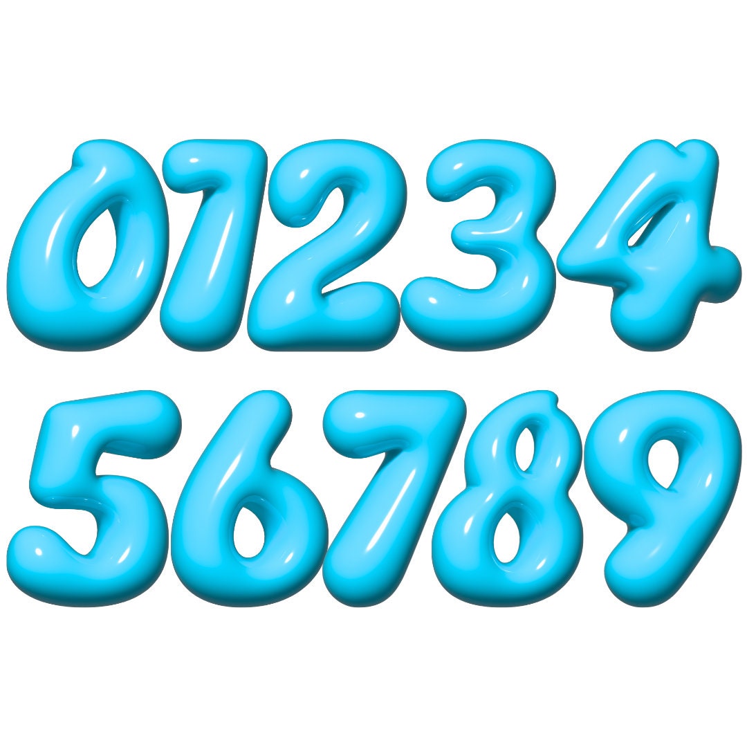 3D Bubble Letters Blue Font PNG SVG, Bubble Gum Blue Letters, Summer ...