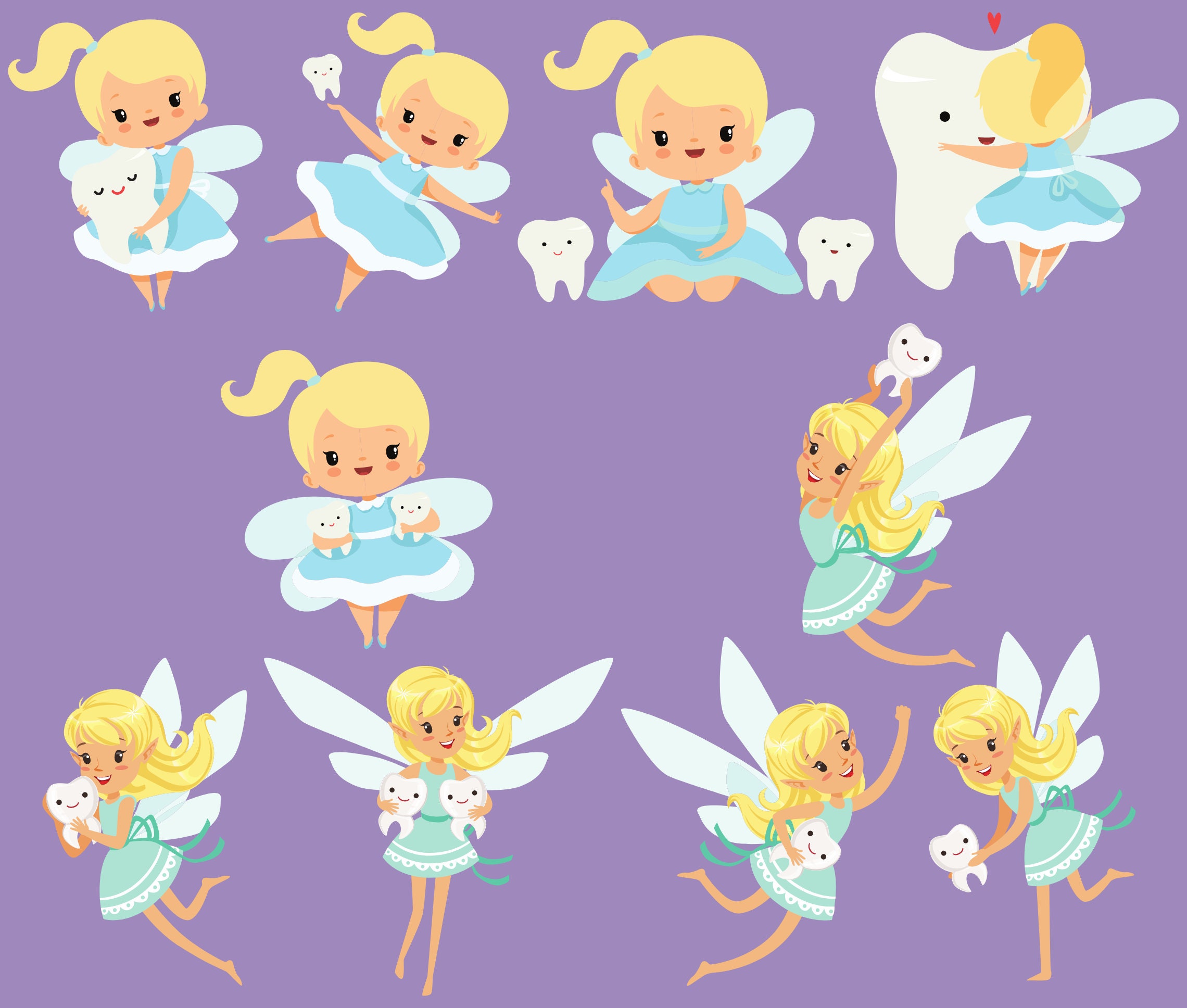 18 Tooth Fairy Clipart Bundle SVG PNG JPG Pdf Baby Fairy - Etsy Australia