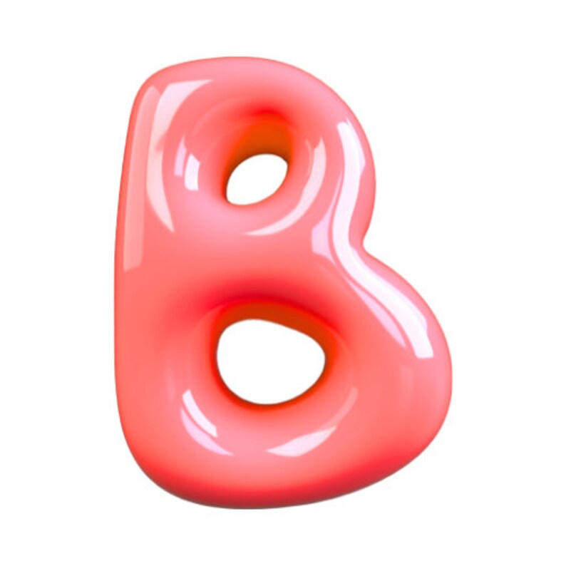 3D Bubble Letters Red Font PNG SVG, Red Bubbly Letter, Summer Cute ...