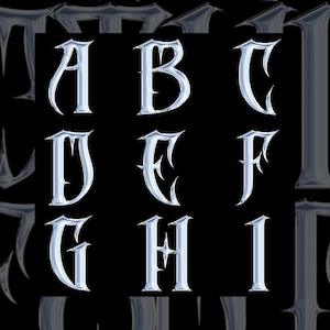 Silver Gothic Font: Metallic Alphabet SVG PNG (digital Download) - Etsy