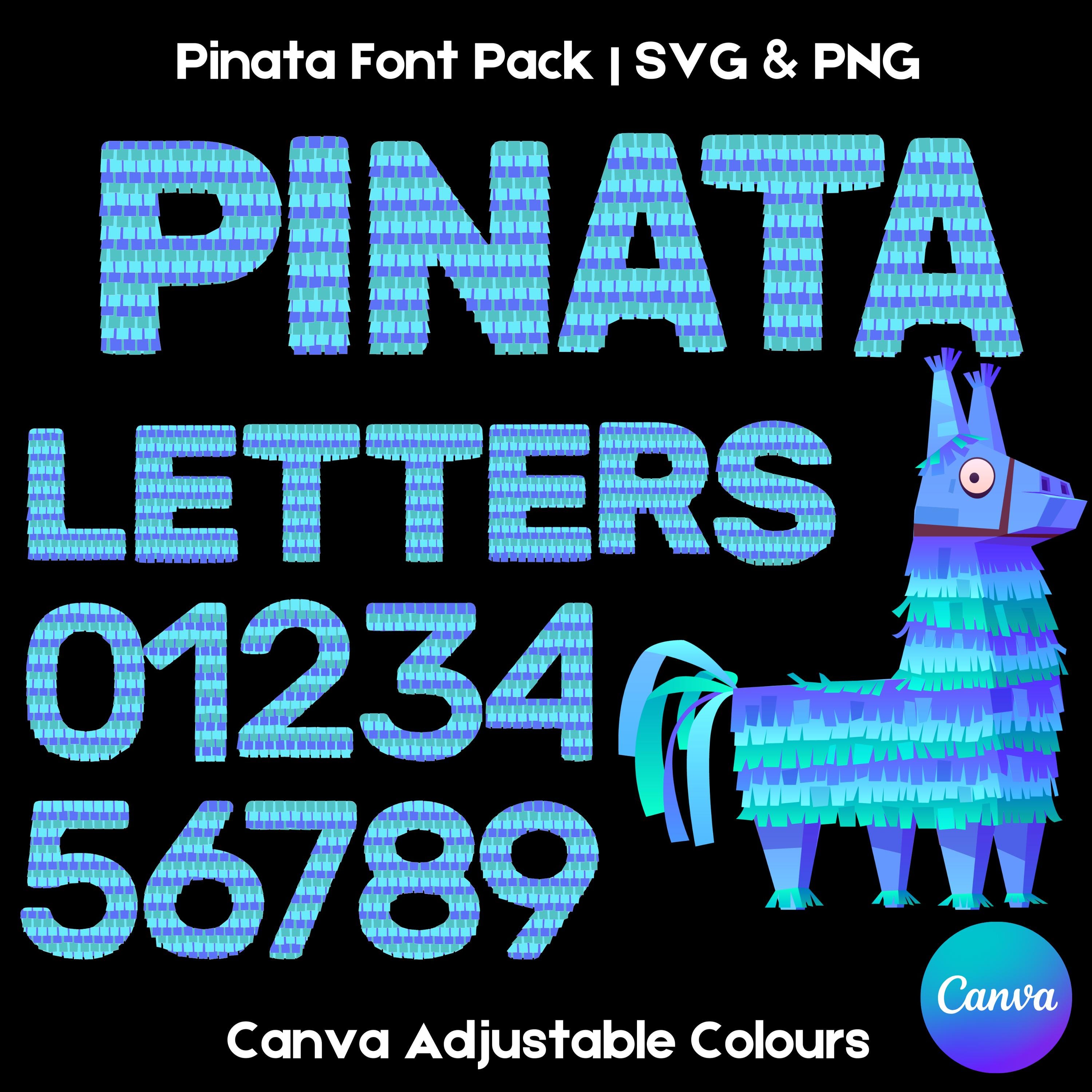 Pinata Font SVG PNG Letters, Cinco De Mayo Font, Doodle Letters ...