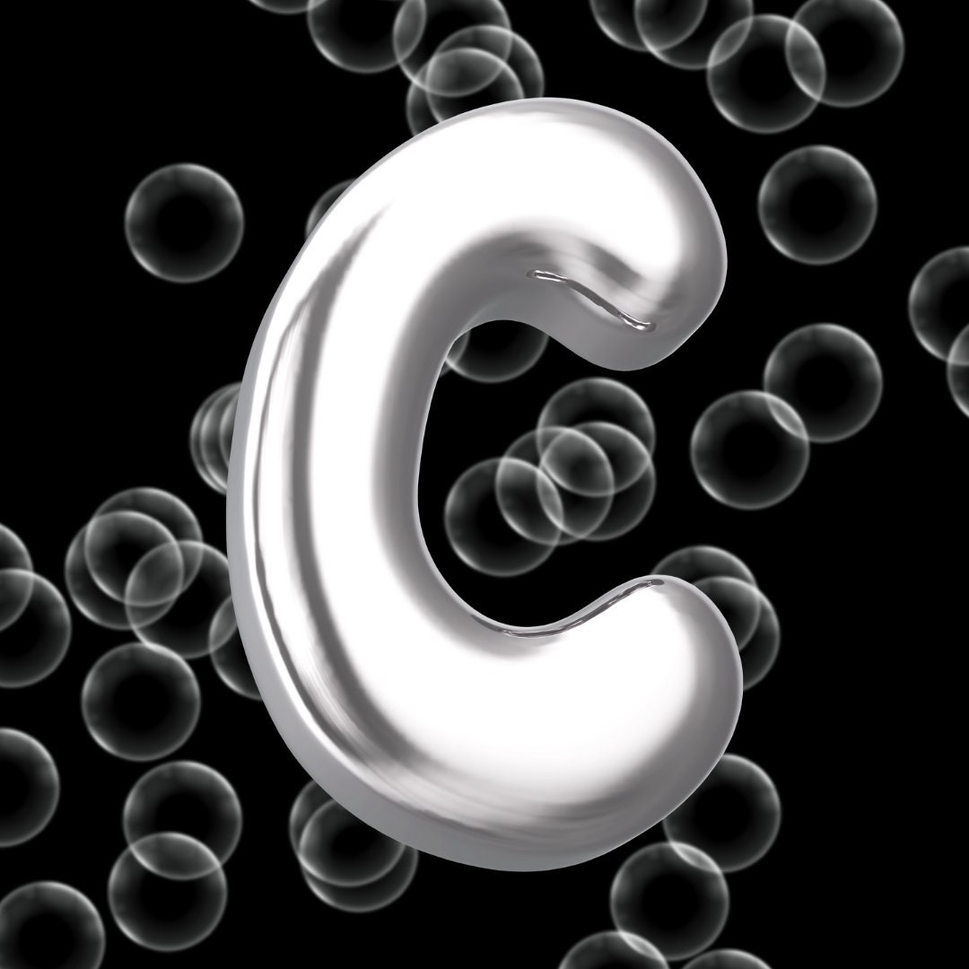 3D Bubble Letters Silver Chrome Font PNG SVG, Chrome Bubbly Letter ...
