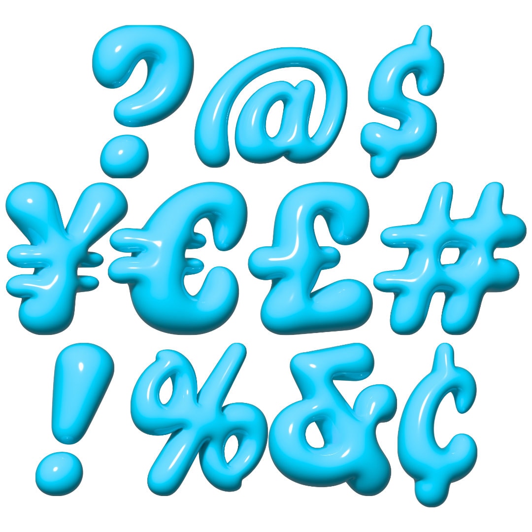 3D Bubble Letters Blue Font PNG SVG, Bubble Gum Blue Letters, Summer ...