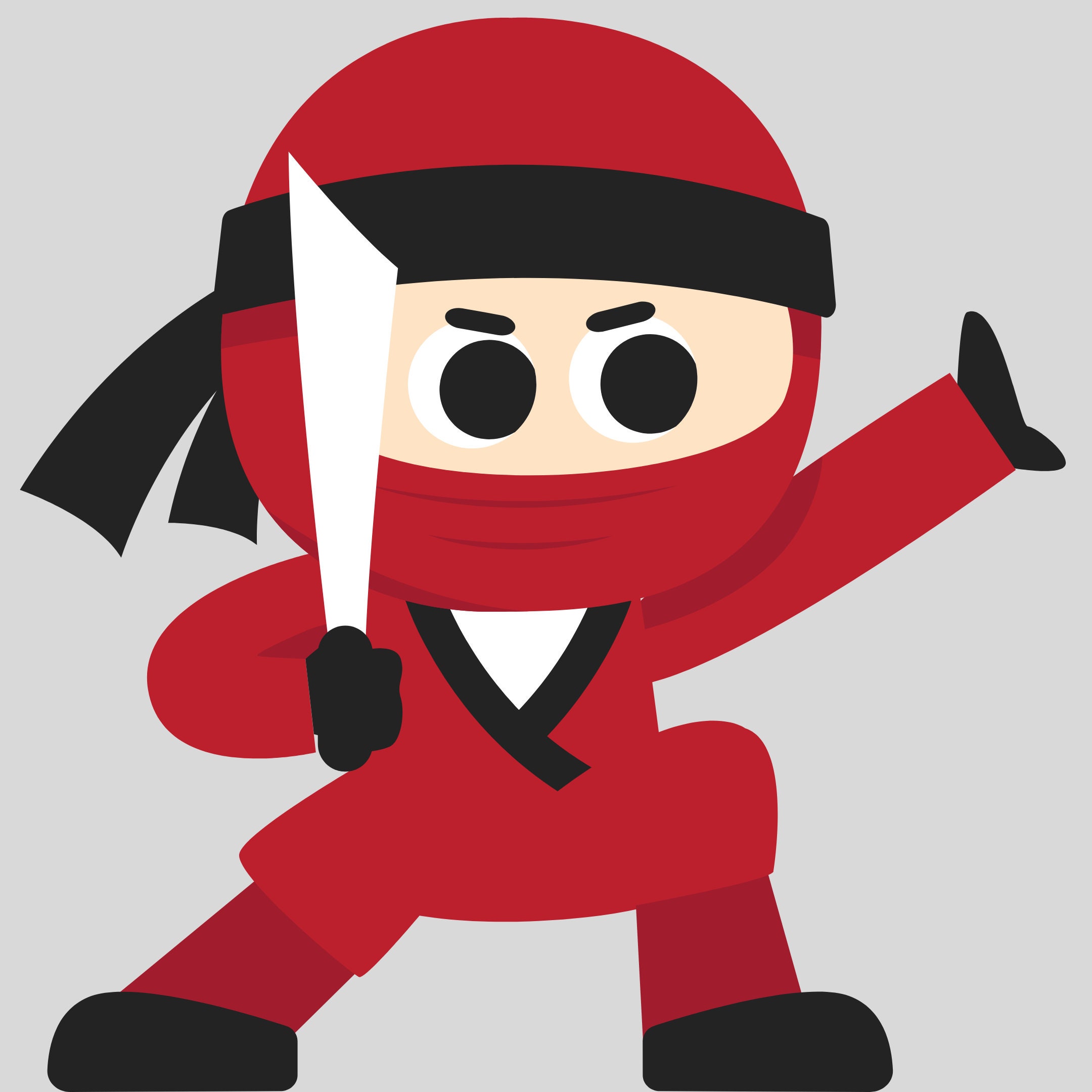 Cute Ninja Clipart 13 PNG SVG Colorful, Samurai, Illustrations, Instant ...