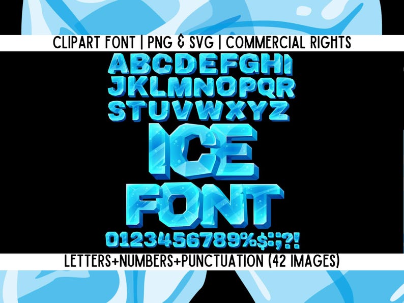 3D ICE Letters Font PNG SVG, Frozen Alphabet, 3D Frozen Letters Bundle ...