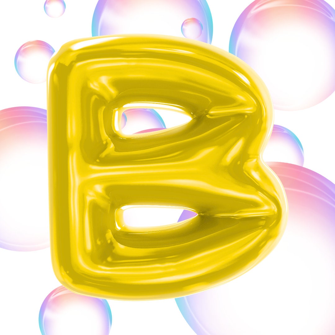 3D Bubble Letters Yellow Font PNG SVG, Yellow Bubbly Letter, Summer ...