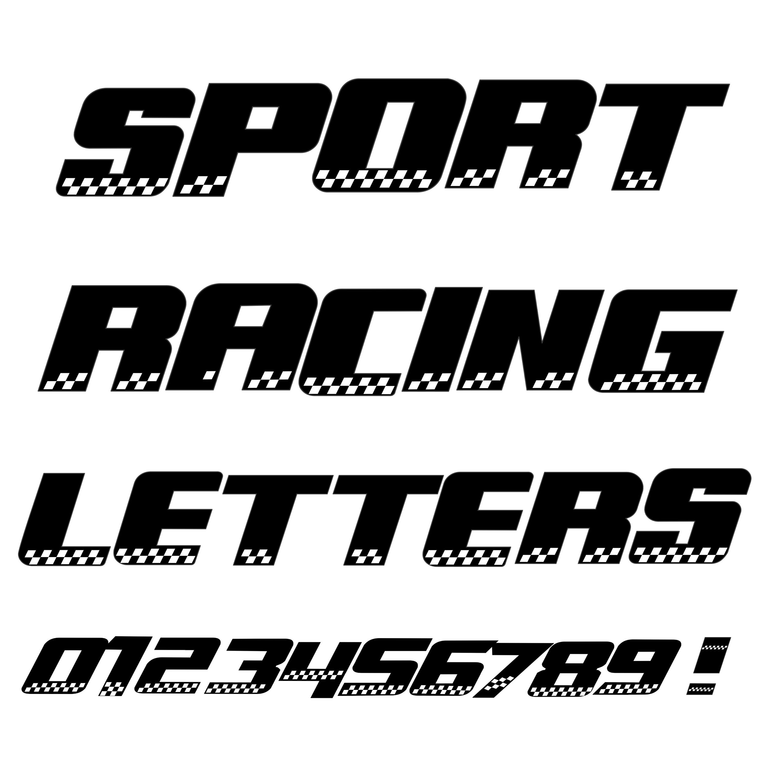 Sports Racing Font SVG PNG, Checkered Letters, Sport Alphabet, Speed ...