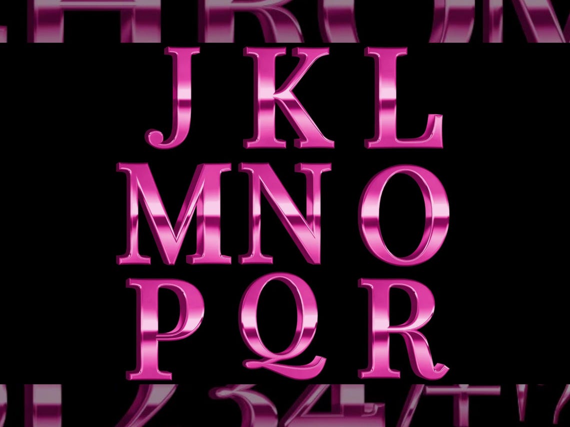 3D Pink Chrome Letters Metallic Font PNG SVG, Chrome Pink Letter ...