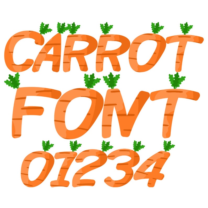 Carrot Font Letters PNG SVG, Vegetable Alphabet, Set 3D Cute Playful ...
