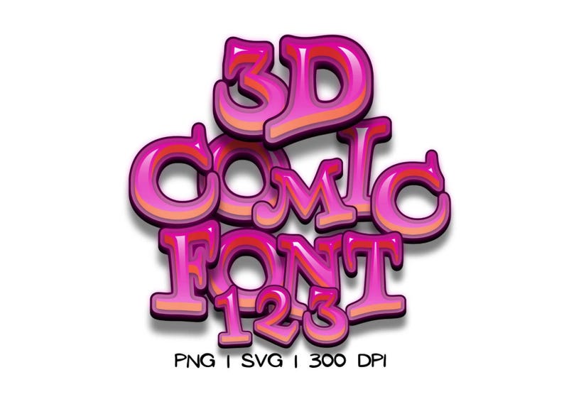 3D Comic Letters SVG, Graffiti Font PNG, Pink Alphabet, Doodle Alphabet ...