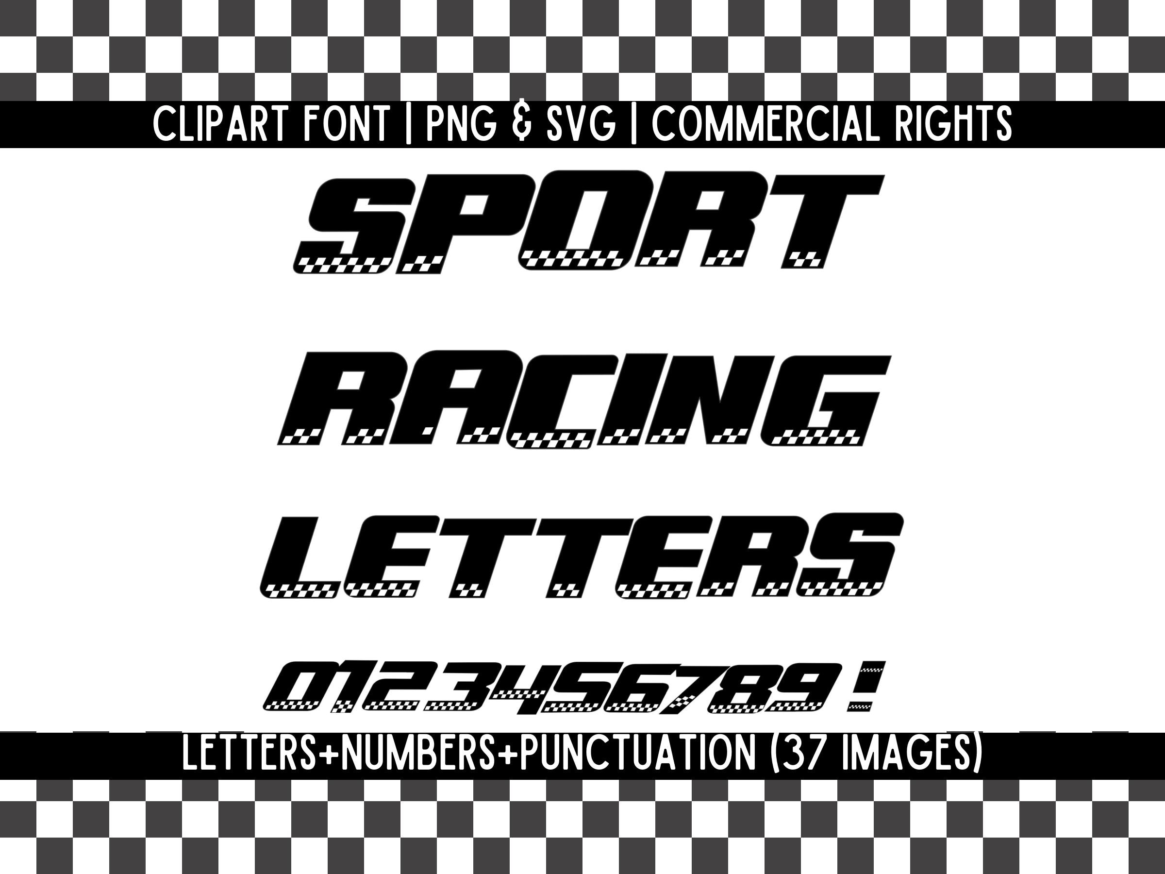 Checkered Sport Racing Font: SVG PNG Alphabet (digital Download) - Etsy