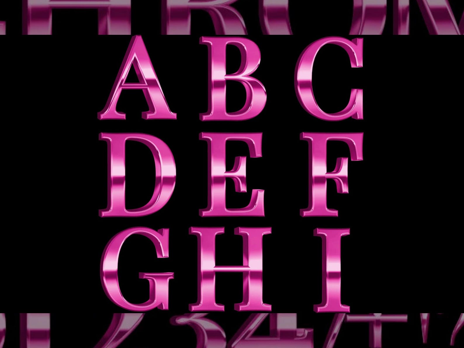 3D Pink Chrome Letters Metallic Font PNG SVG, Chrome Pink Letter ...