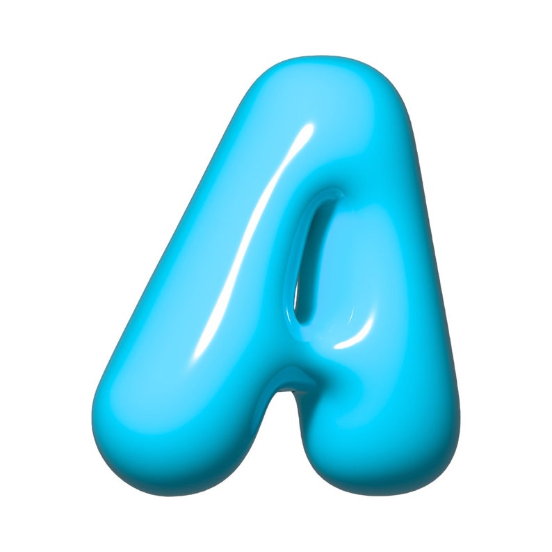 3D Bubble Letters Blue Font PNG SVG, Bubble Gum Blue Letters, Summer ...