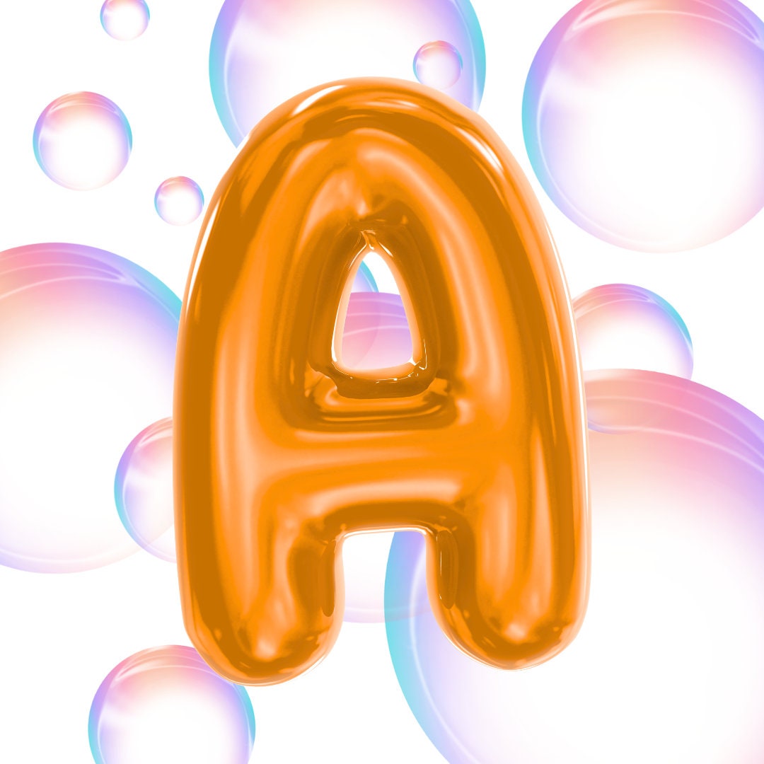 3D Bubble Letters Orange Font PNG SVG, Orange Bubbly Letter, Summer ...