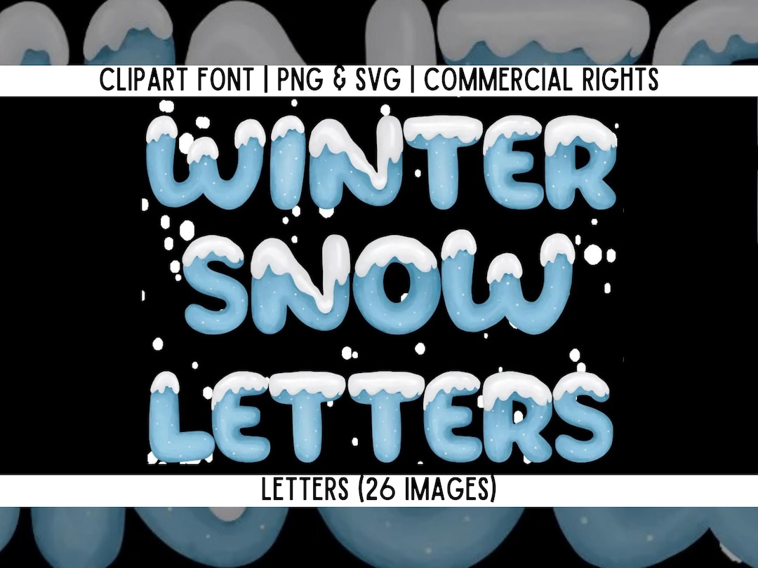 Winter Snow Letters Font: Watercolor Frozen Alphabet (PNG, SVG) - Etsy
