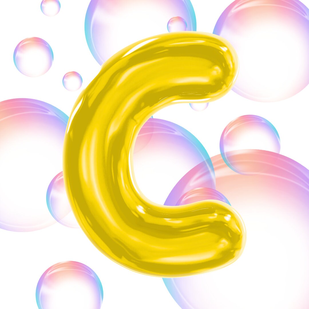 3D Bubble Letters Yellow Font PNG SVG, Yellow Bubbly Letter, Summer ...