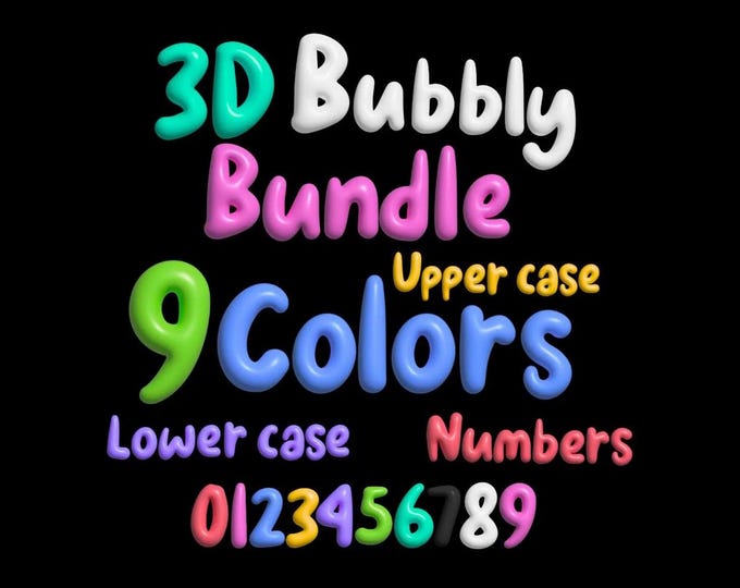 3D Bubbly Letters Clipart PNG SVG Bundle, Bubbly Font, Bubbly Alphabet ...