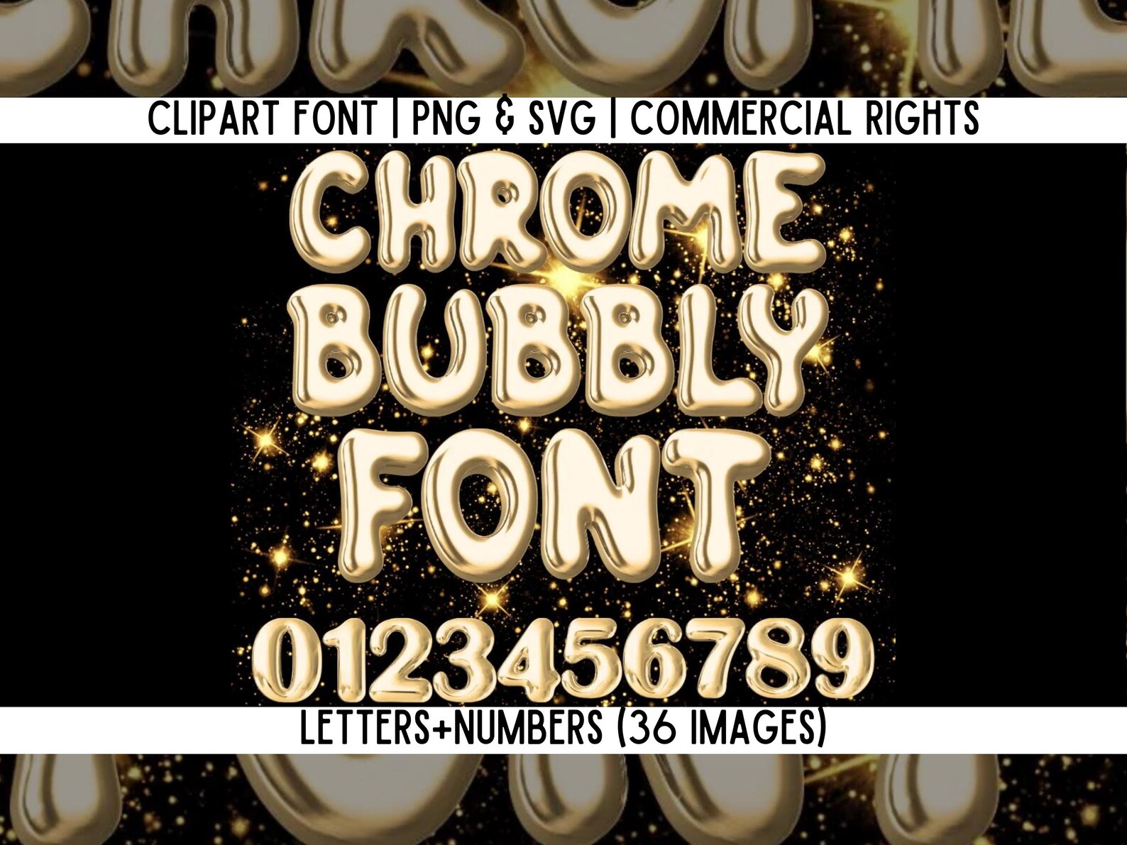 3D Bubble Letters Cold Chrome Font PNG SVG, Chrome Bubbly Letter, Cute ...